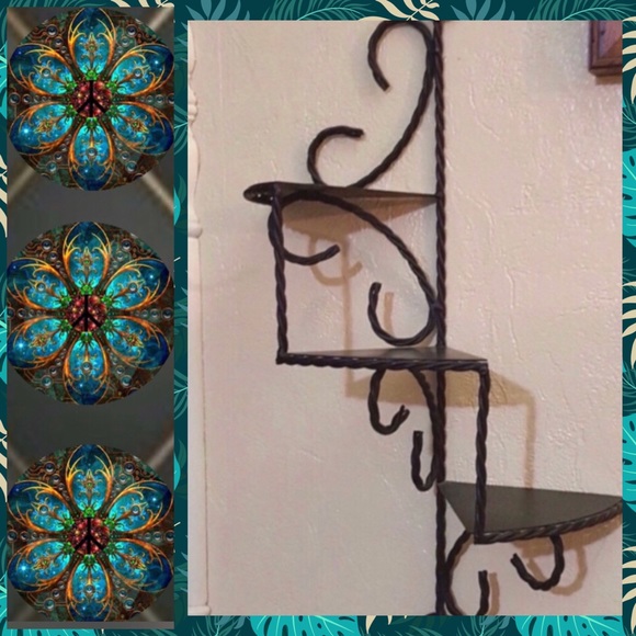 Vintage | Wall Decor | Vtg 3 Tier Cast Iron Small Spiral Scroll Shelf ...